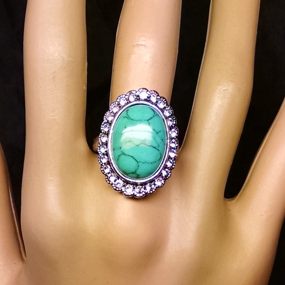 Jewelry | Large Blue Stone Rhinestones Sexy Ring | Poshmark
